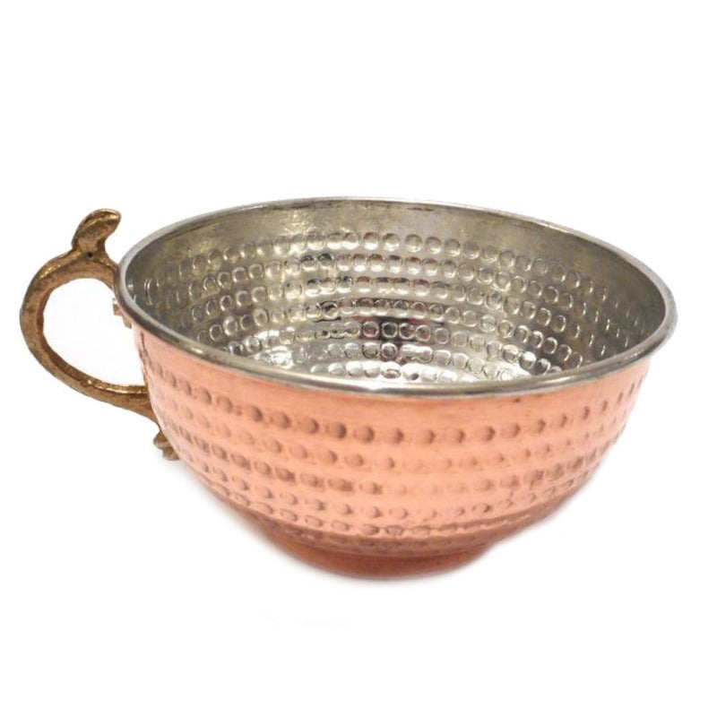 Handmade Turkish Copper Mugs, Ayran Bowl with Handle, 4.75" – Hakan ...